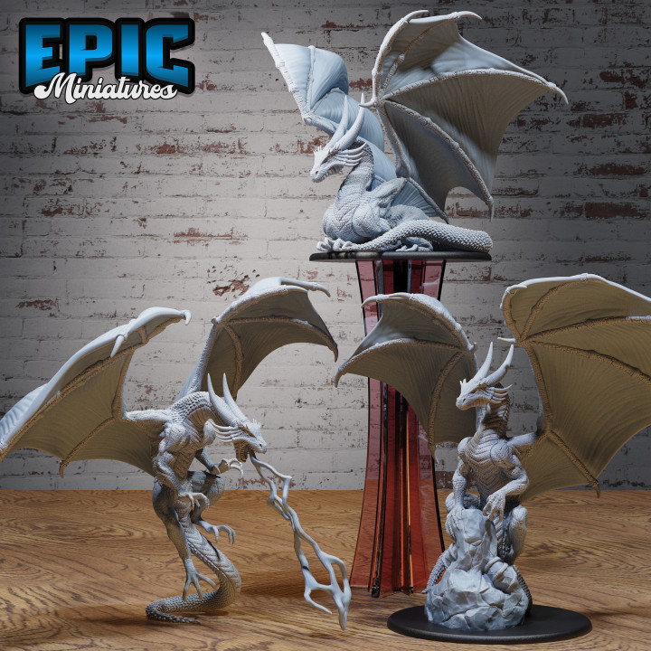 3D Printable Storm Dragon Set / Legendary Drake / Tempest Creature ...