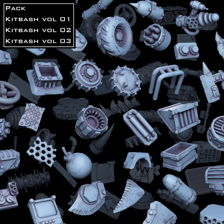 Descargar Kitbash Vol.1/2/3 Ork/120 Unique pieces de WarZone Miniature