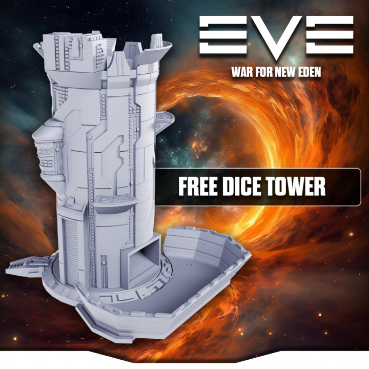 3D Printable EVE: War for New Eden Free Dice Tower by Titan Forge ...