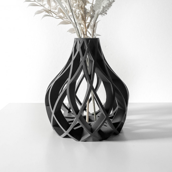 3D Printable The Vukan Vase, Modern and Unique Home Decor for Dried and Preserved Flower ...