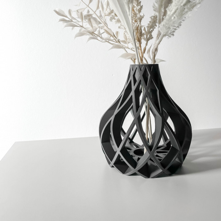 3D Printable The Vukan Vase, Modern and Unique Home Decor for Dried and ...