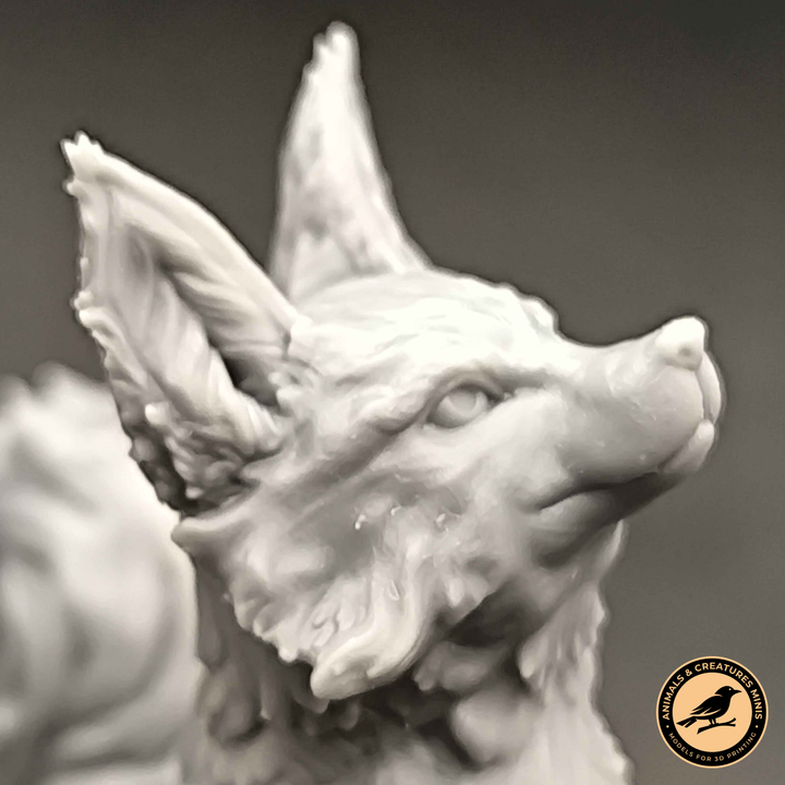 3D Printable Sitting fox by Animals & Creatures Minis