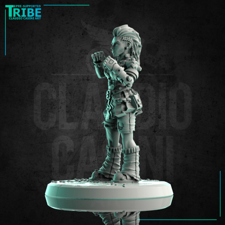 3D Printable (0185) Female street fighter post apocalyptic warrior with ...
