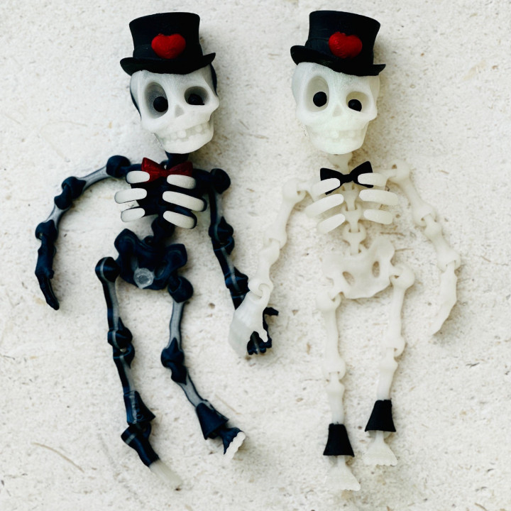 3D Print of Bonus: Flexi Factory Dapper Skeleton by Sahily