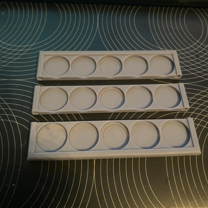 3D Printable Base Adapting Movement Tray 25mm Round to 25mm Square 5x ...