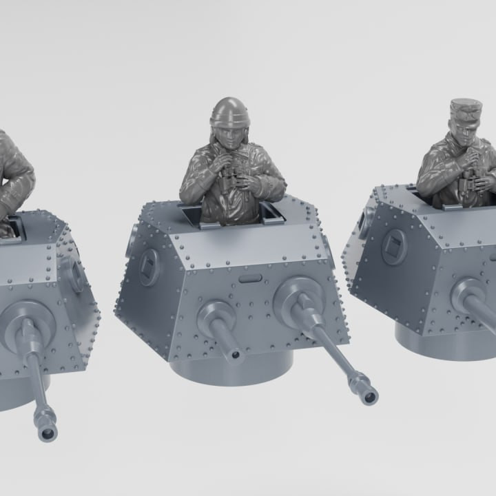 3D Printable 39M and 40M Csaba Armoured Cars + 3 Tankmen (Hungary, WW2 ...