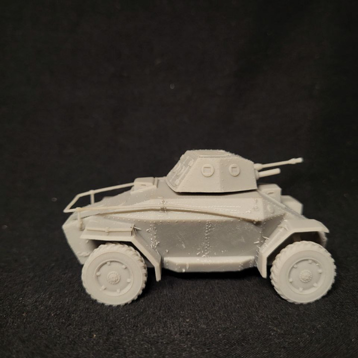 3D Printable 39M Csaba Armoured Car + 3 Tankmen (Hungary, WW2) by Wargame3d