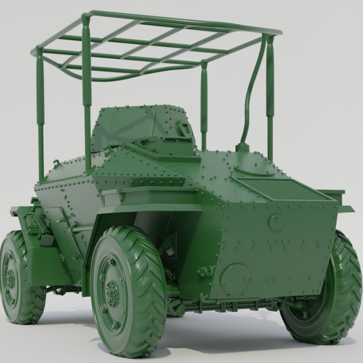 3D Printable 40M Csaba Armoured Car + 3 Tankmen (Hungary, WW2) by Wargame3d