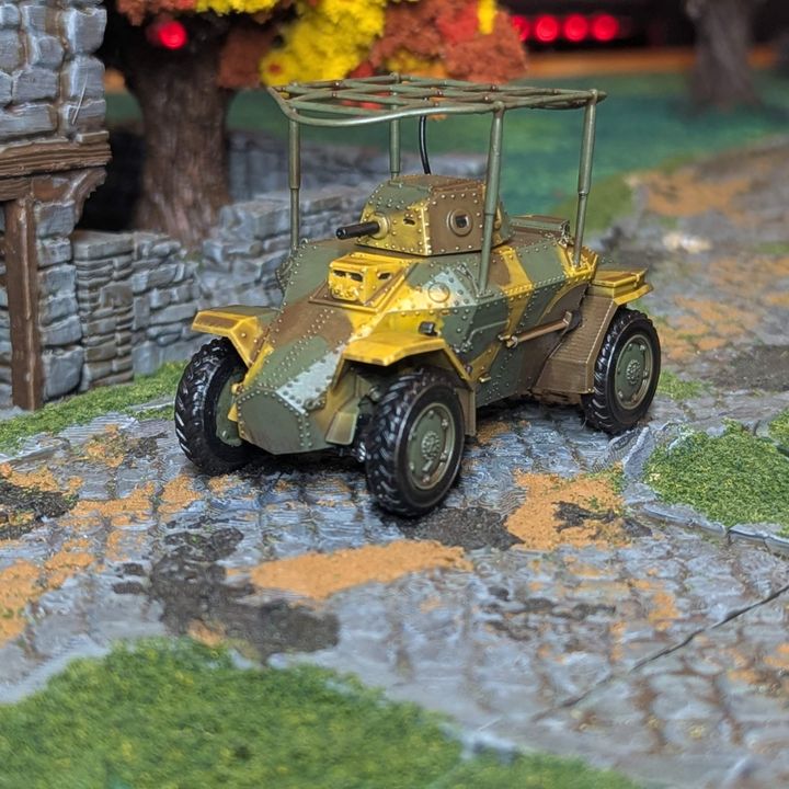 3D Printable 40M Csaba Armoured Car + 3 Tankmen (Hungary, WW2) by Wargame3d