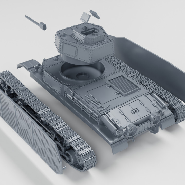 3D Printable 40M Turan I (40mm gun)+41M Turan II (75mm gun) + 3 Tankmen ...