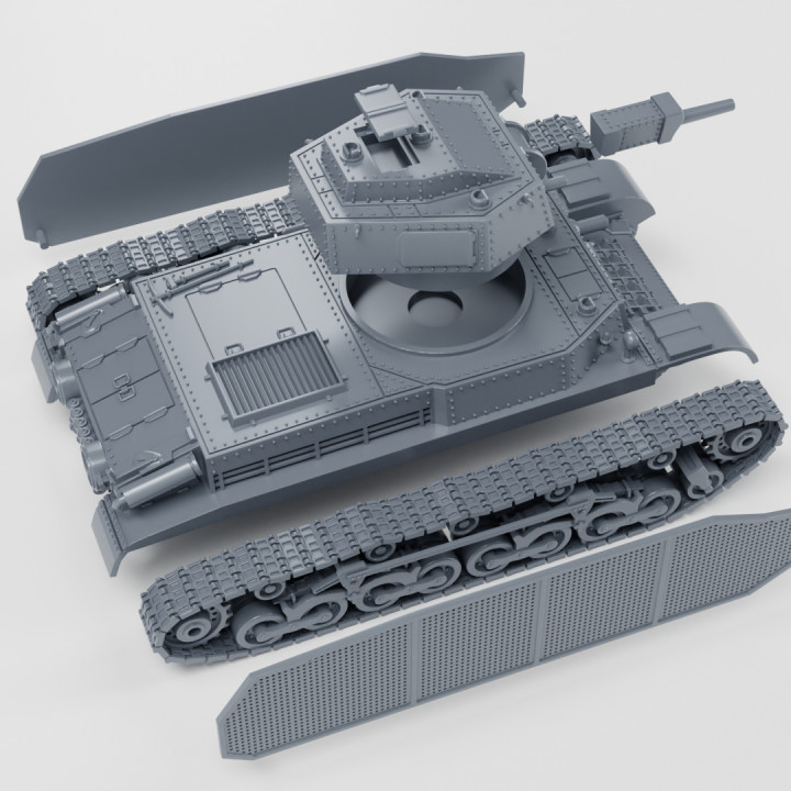 3D Printable 40M Turan I (40mm gun)+41M Turan II (75mm gun) + 3 Tankmen ...