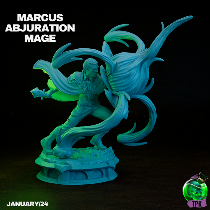 3D Printable Marcus Abjuration Mage - Pose A by TPK Lab