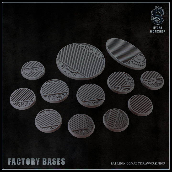 3D Printable Factory bases by Hydra workshop miniatures