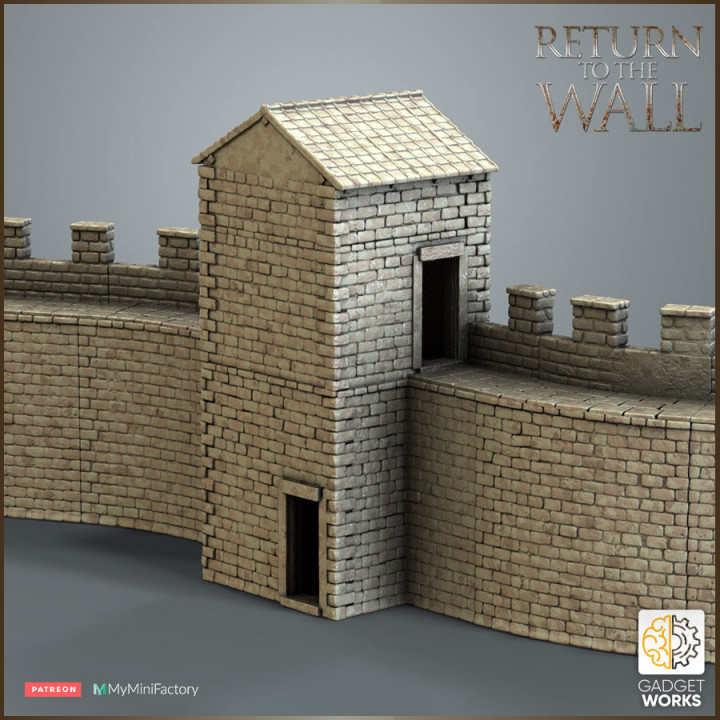 3D Printable Roman Wall, Tower and wall variations by Gadgetworks