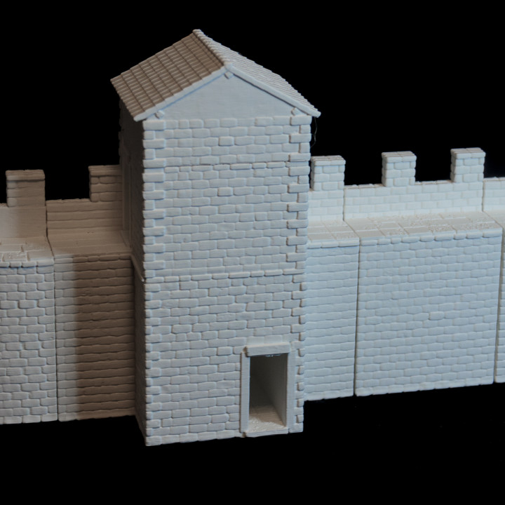 3D Printable Roman Wall, Tower and wall variations by Gadgetworks