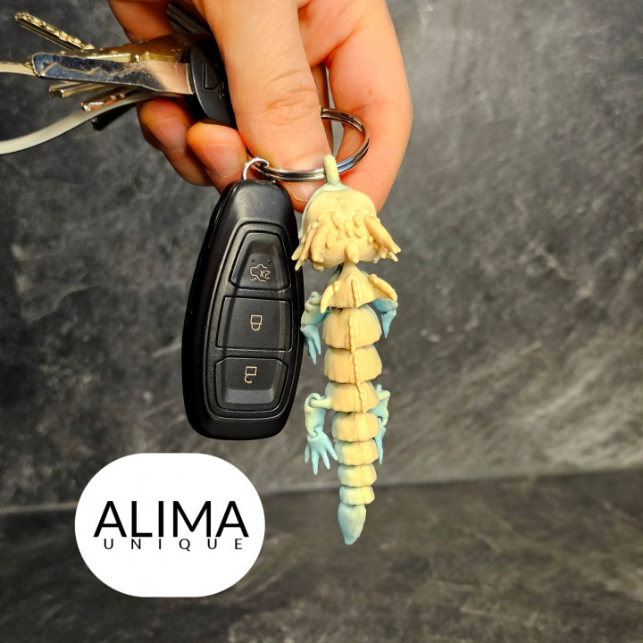 3D Printable Keychain - Flexi little baby dragon by ALIMA UNIQUE DESIGNS
