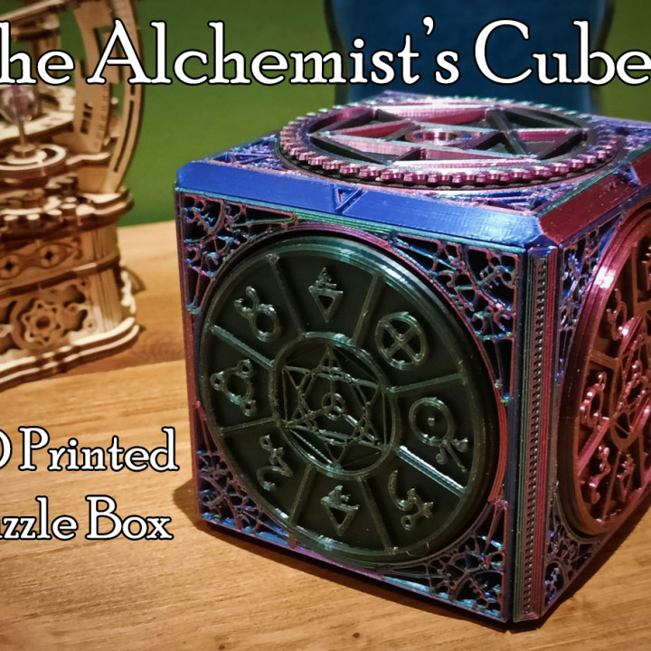 3D Printable Alchemist's Cube - Puzzle Combination Box by Thomas Donoclift