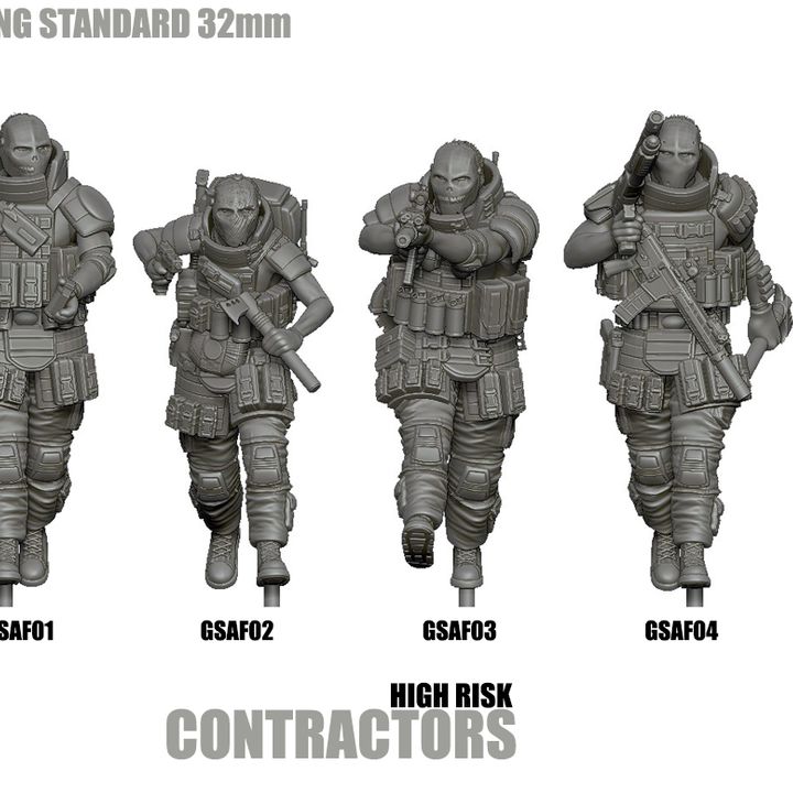 3D Printable GUNSLINGER: 'Army of Four' High Risk Contractors by ...