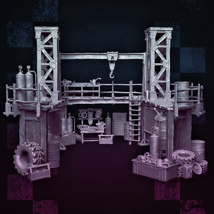 3D Printable MrModulork's Tek Workshop Terrain Kit by MrModulork
