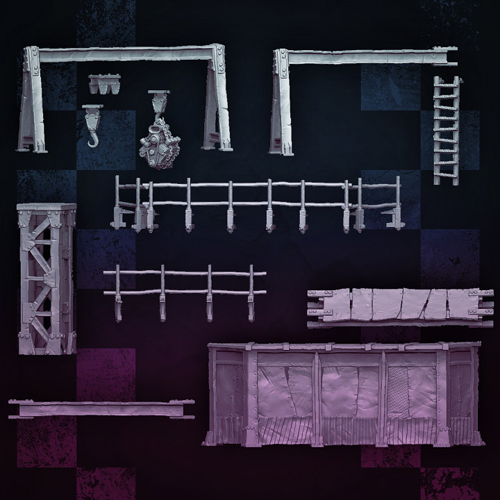 3D Printable MrModulork's Tek Workshop Terrain Kit by MrModulork