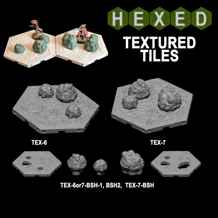 3D Printable Hexed Terrain Textured Tiles - Terrain Core Pack by Cold ...