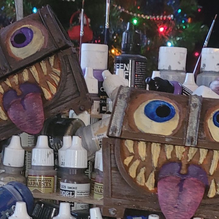 3D Print of Cute Mimic Dice Vault - SUPPORT FREE! by Peregrine's.Minis