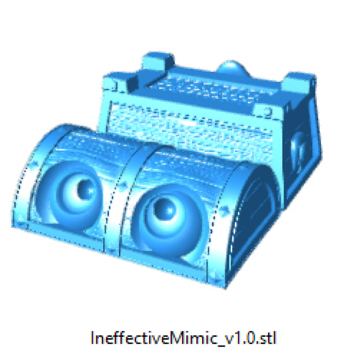 3D Printable Cute Mimic Dice Vault - SUPPORT FREE! by FatesEnd