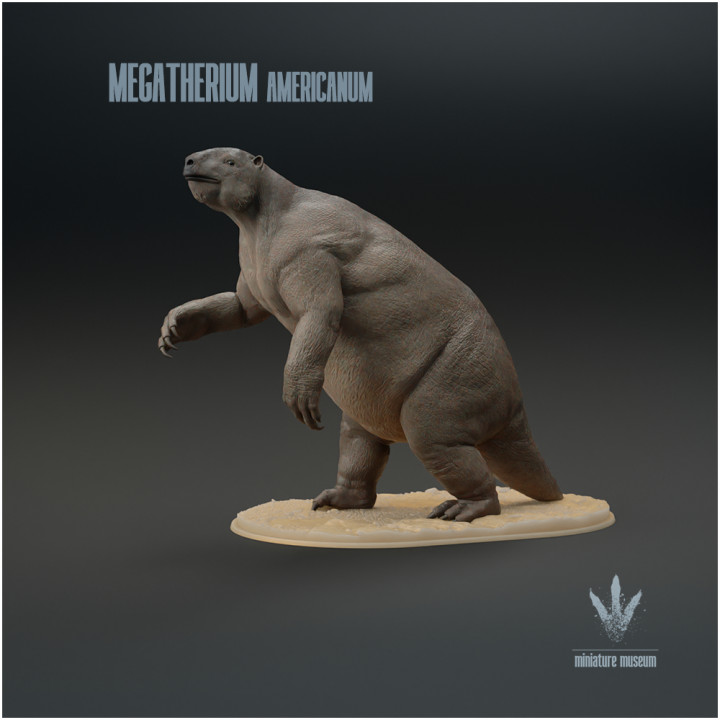 3D Printable Megatherium Americanum : Standing by Miniature Museum