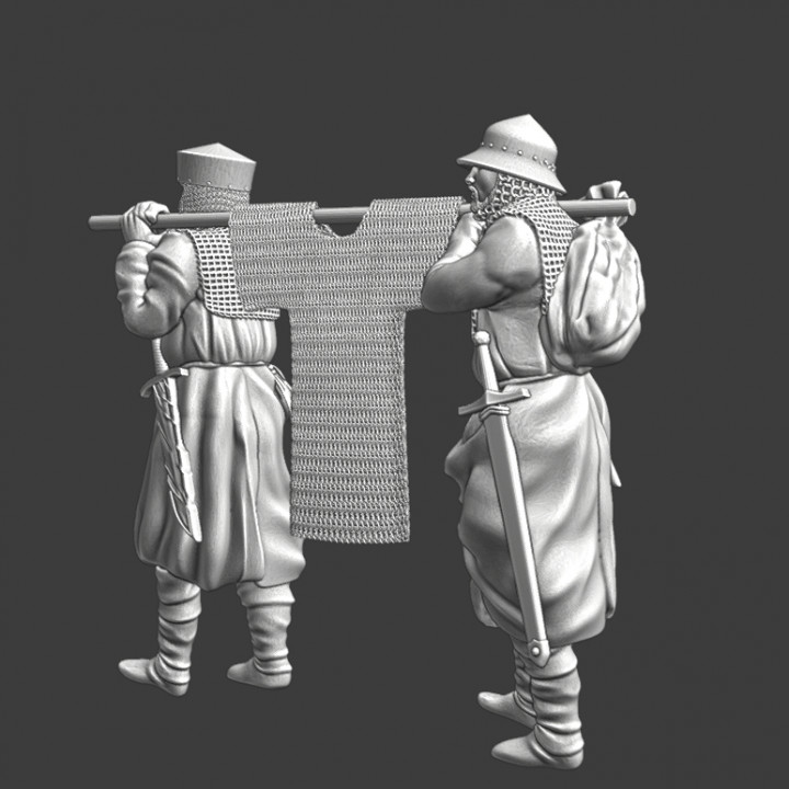 3D Printable Medieval soldiers carrying chainmail for the lord by ...