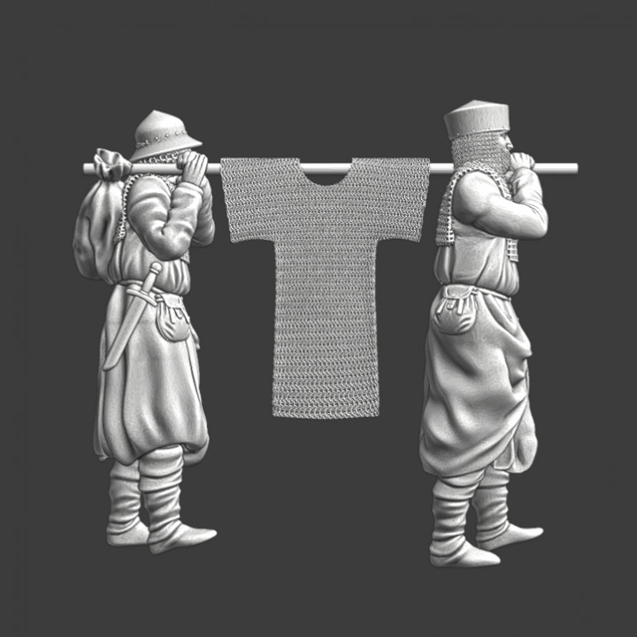 3D Printable Medieval soldiers carrying chainmail for the lord by ...