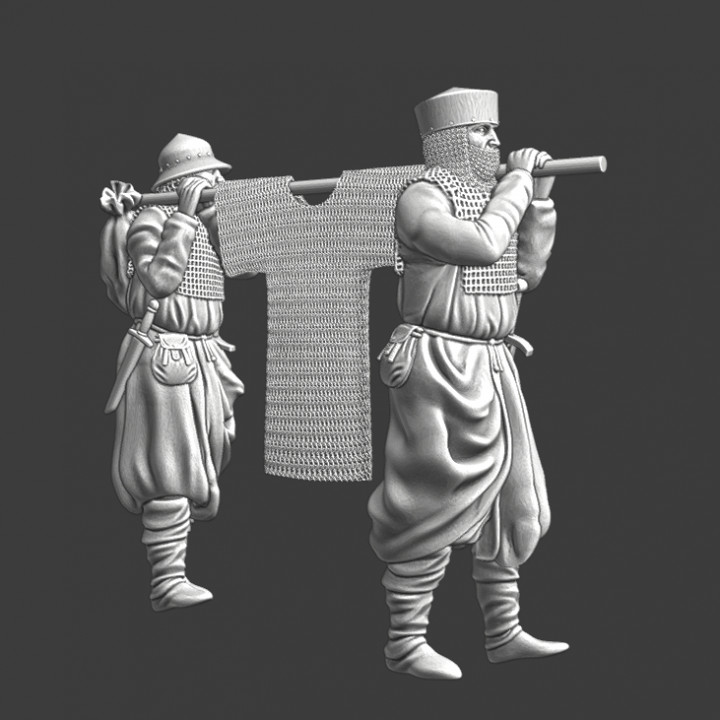 3D Printable Medieval soldiers carrying chainmail for the lord by ...