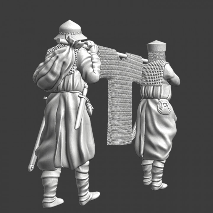 3D Printable Medieval soldiers carrying chainmail for the lord by ...