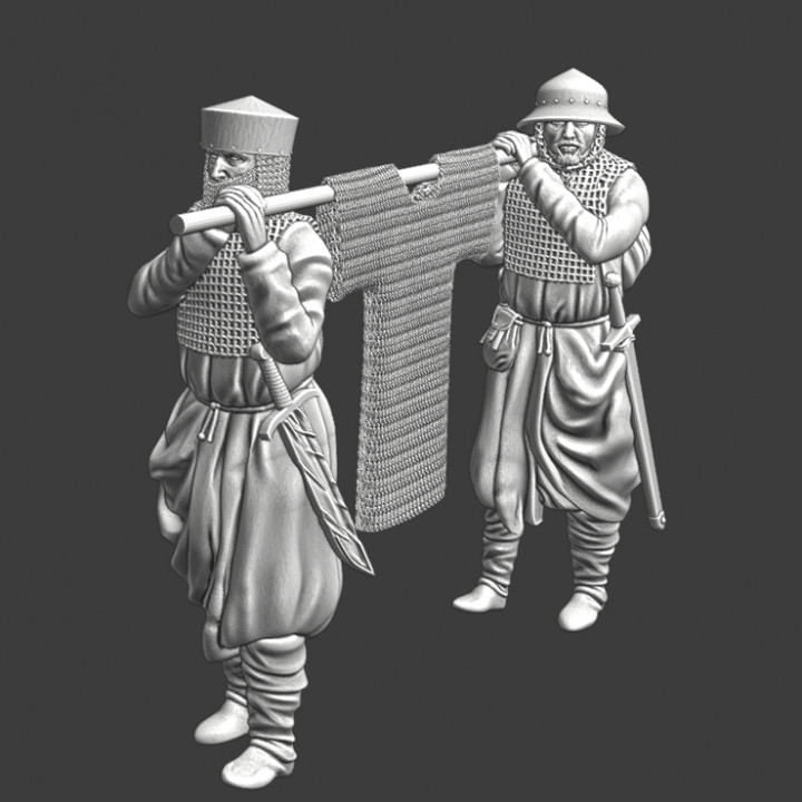 3D Printable Medieval soldiers carrying chainmail for the lord by ...