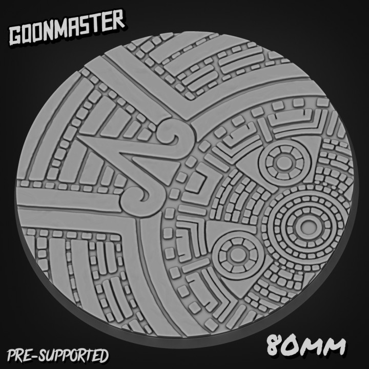 3D Printable Ancient Temple Pattern Base Set by Goon Master