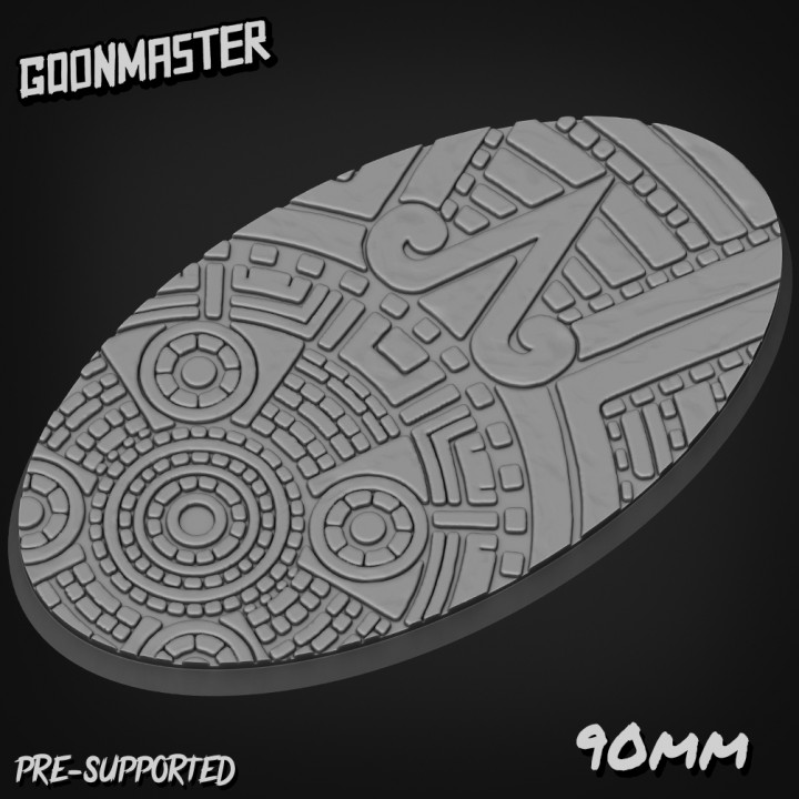 3D Printable Ancient Temple Pattern Base Set by Goon Master