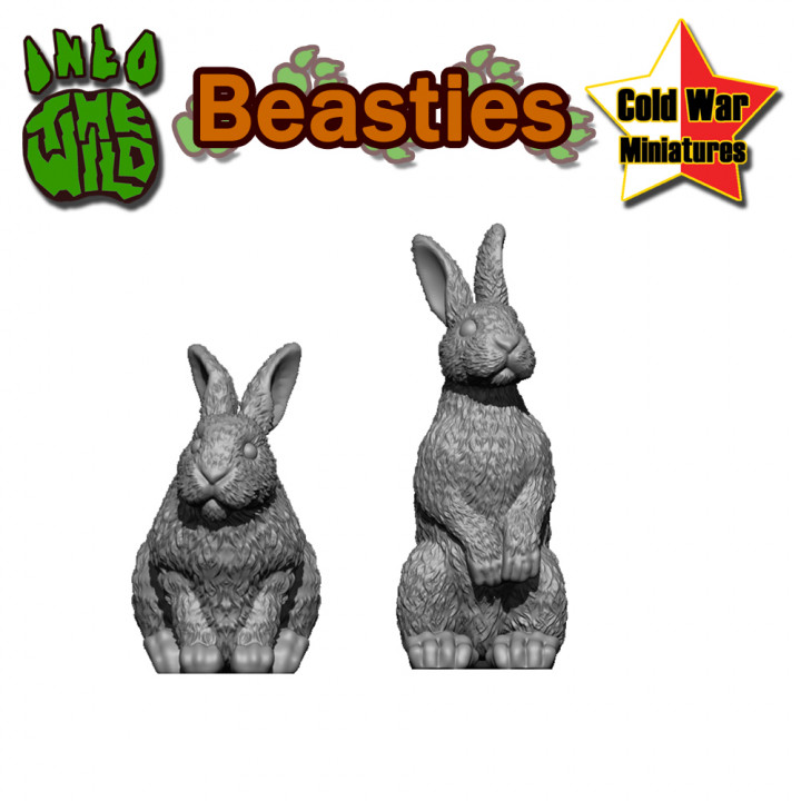 3D Printable Basing Beasties - Bunny Rabbits by Cold War Miniatures