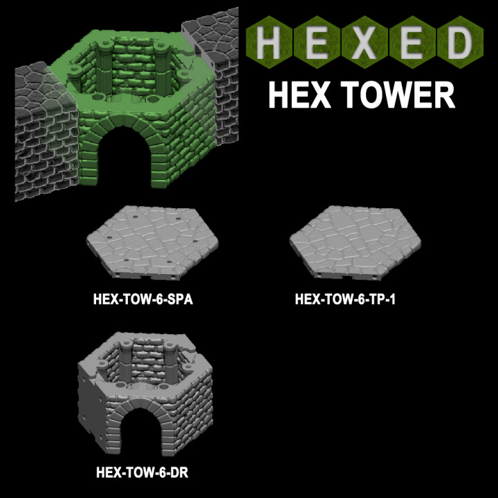 3D Printable Hexed Terrain - Hexagonal Tower by Cold War Miniatures