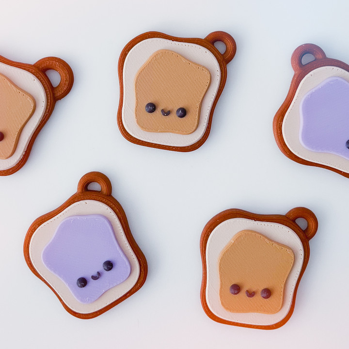 3D Printable Peanut butter and Jam Keychains by Layersingreen