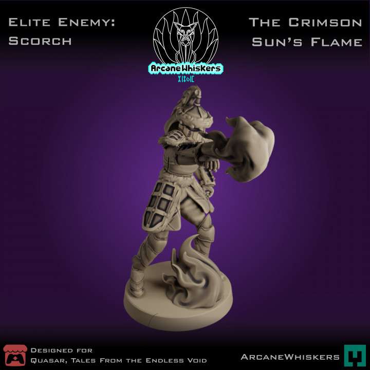 3D Printable Scorch, Crimson Sun's Flame by Arcane Whiskers