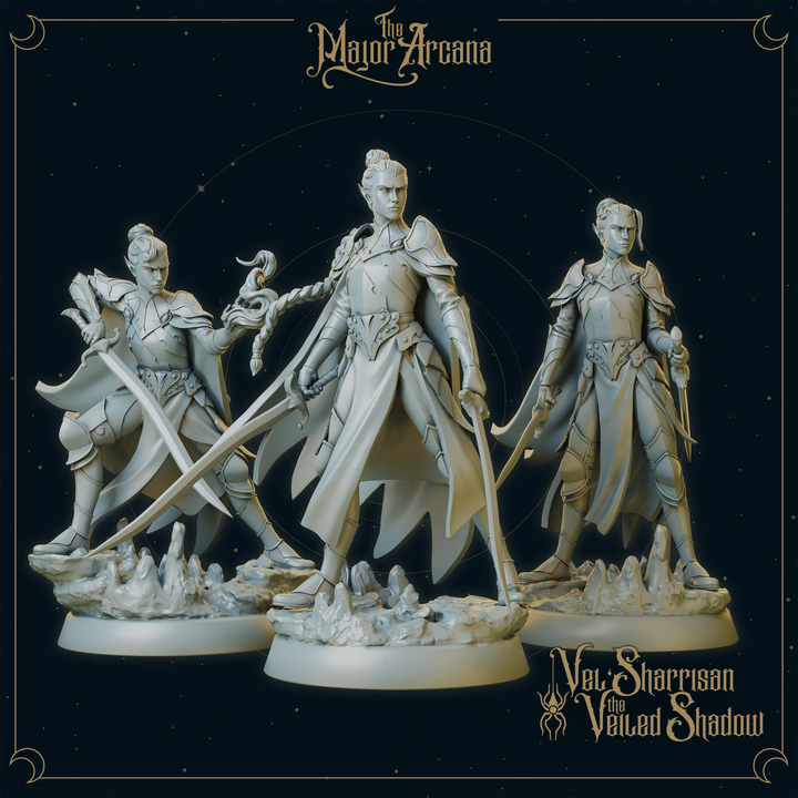 3D Printable The Dark Blades - Drow Knight Bundle by The Major Arcana