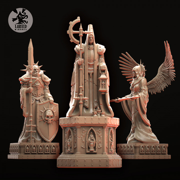 3D Printable Gothic Statues 2 by Tainted Windmill