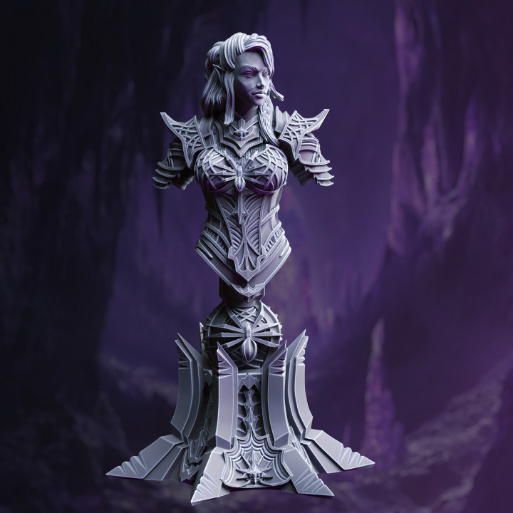 3D Printable BUST Drow Assassin - Vakara N'Thara by DM Stash