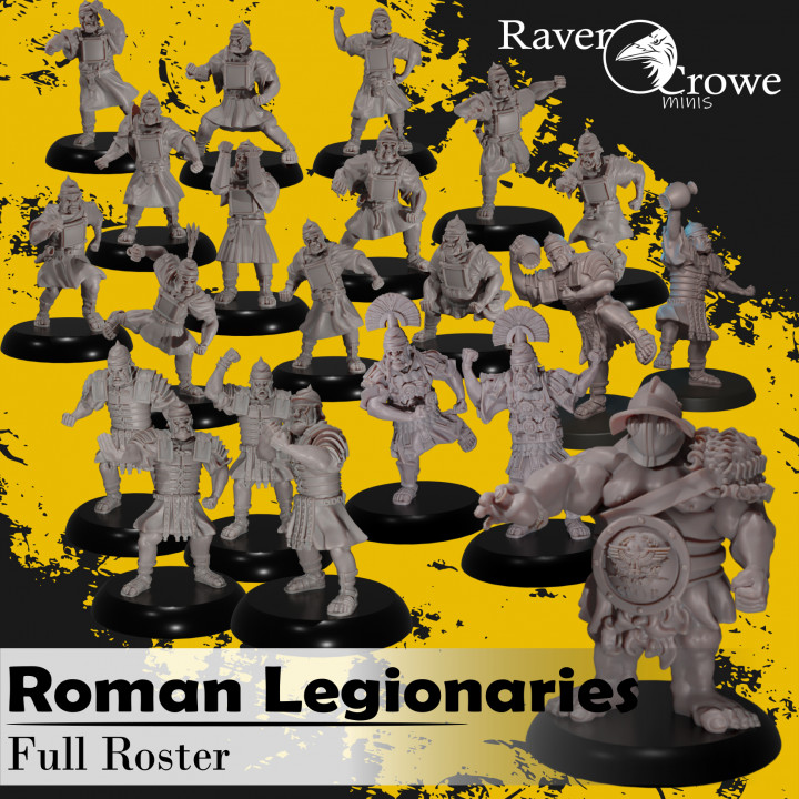 3D Printable Roman Legionaries Fantasy Football Team FULL ROSTER by ...