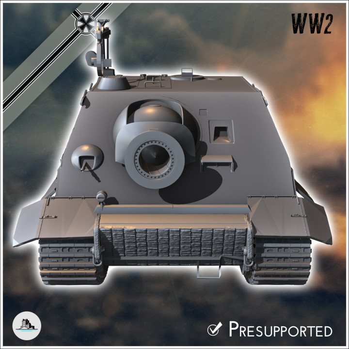 3D Printable Sturmtiger 380mm RW61 auf Sturmmörser Tiger assault tank ...