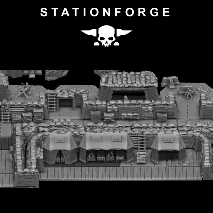 3D Printable GrimGuard Trench Terrain by Station Forge