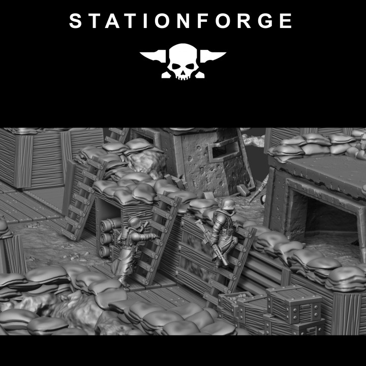 3D Printable GrimGuard Trench Terrain by Station Forge