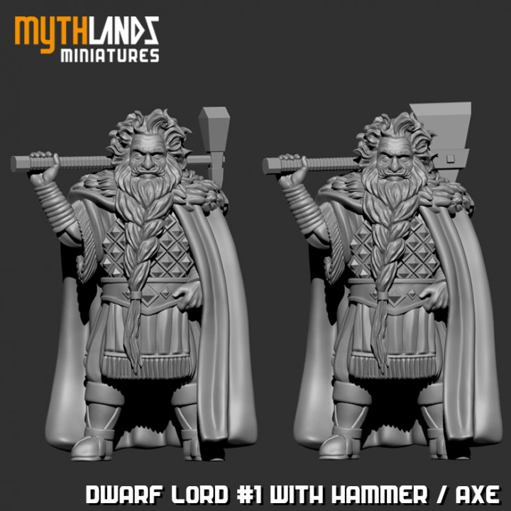 3D Printable DWARF ARMY BUNDLE: 11 HEROES by Mythlands Miniatures