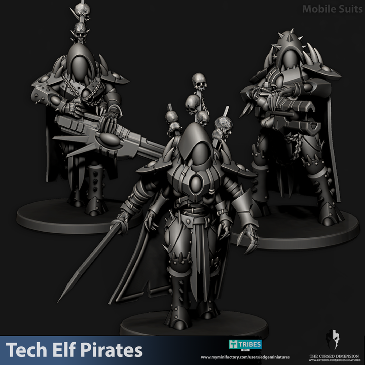 3D Printable Mobile Suits - Tech Pirates - 28mm by Edge Miniatures