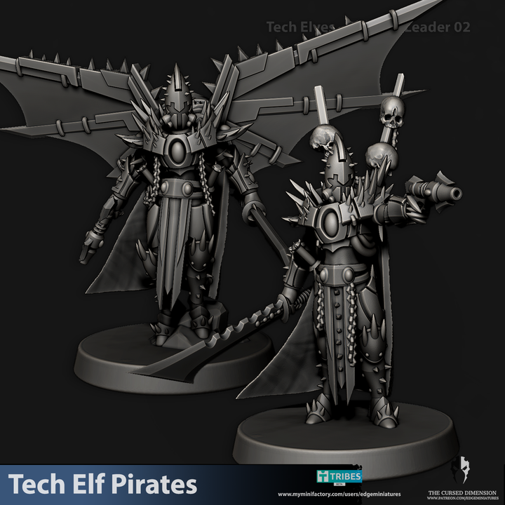 3D Printable Leaders - Tech Pirates - 28mm by Edge Miniatures