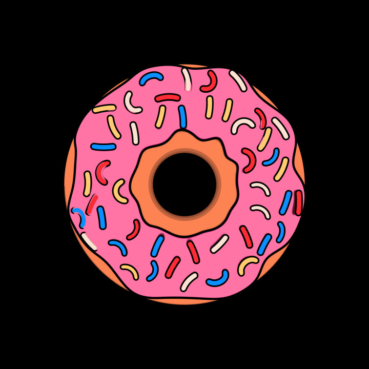 3D Printable 2D donut anime style made in a blender and textures are ...